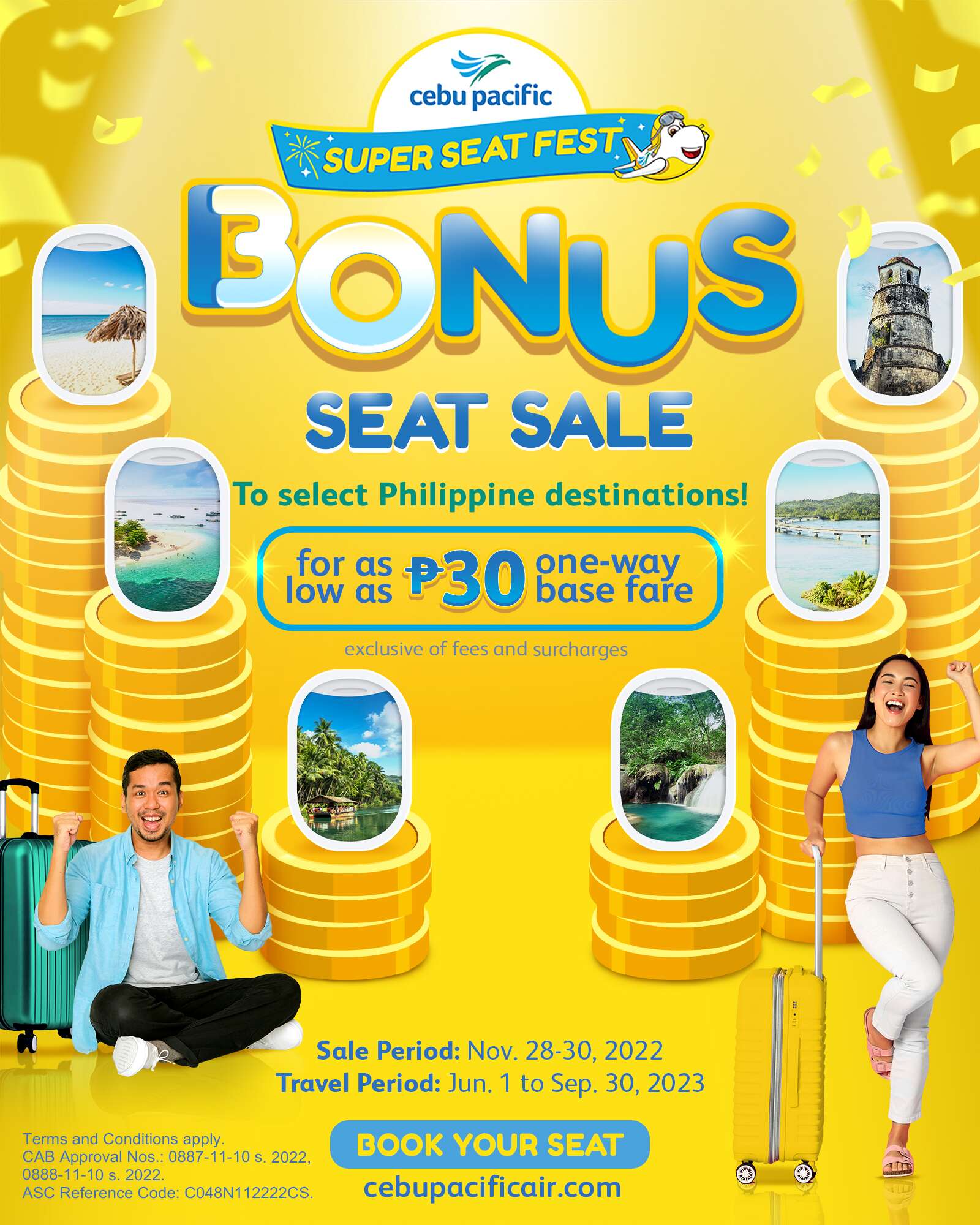 Cebu Pacific offers P30 one-way base fare to domestic destinations # ...