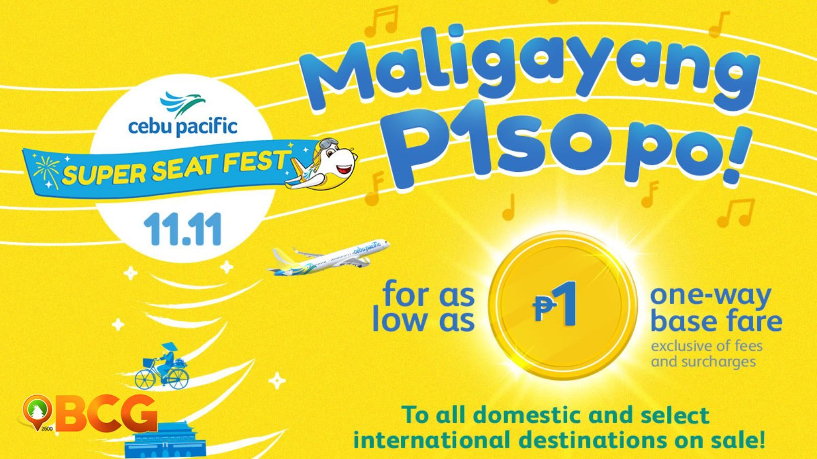 Maligayang P1so this 11.11 as CEB launches another #CEBSuperSeatFest | BCG