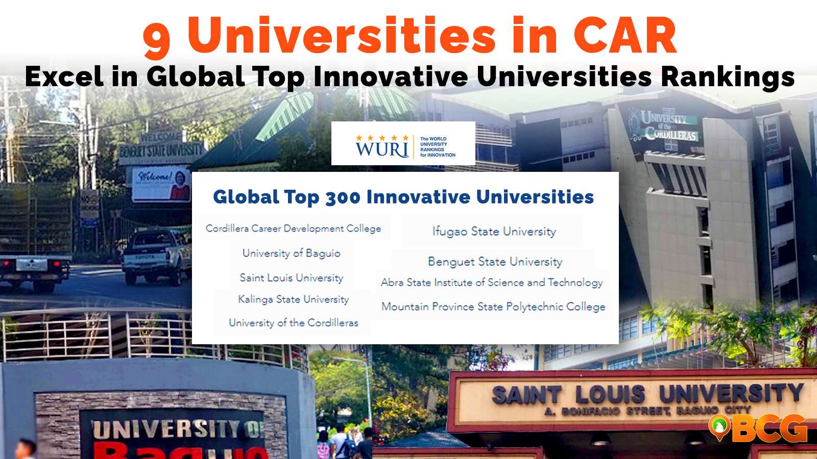 Nine Universities in CAR Excel in Global Top Innovative Universities Rankings | BCG