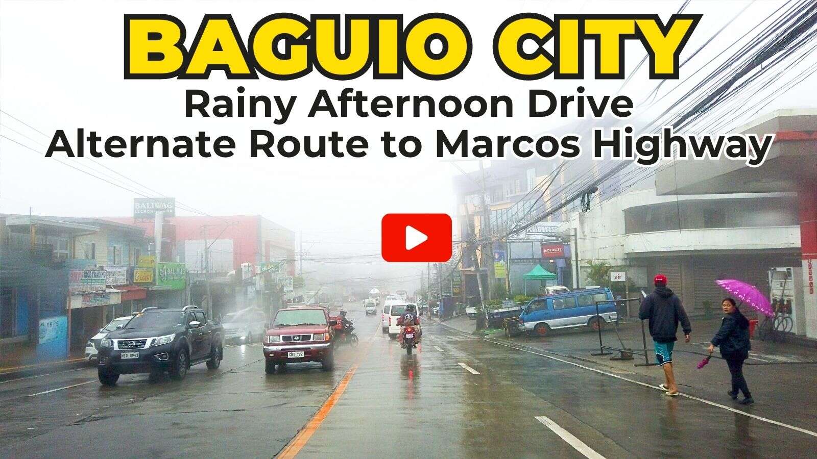 Baguio City Rainy Afternoon Drive | Alternate Route to Marcos Highway | BCG